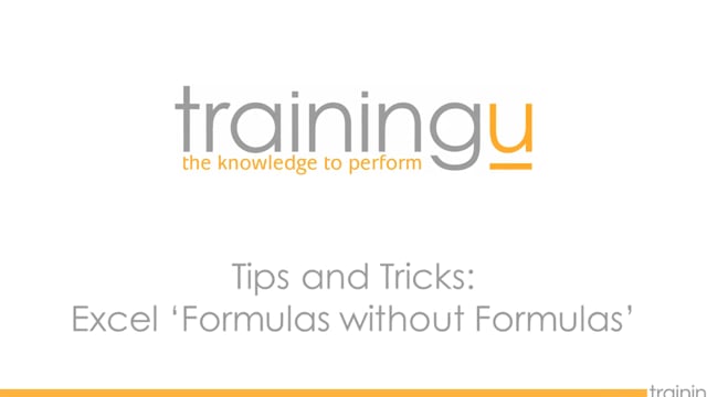 Excel Tip Formulas Without Formulas Trainingu 