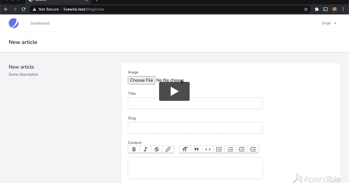 Lección 19: Cómo subir archivos con Livewire | Aprende Laravel Livewire ...