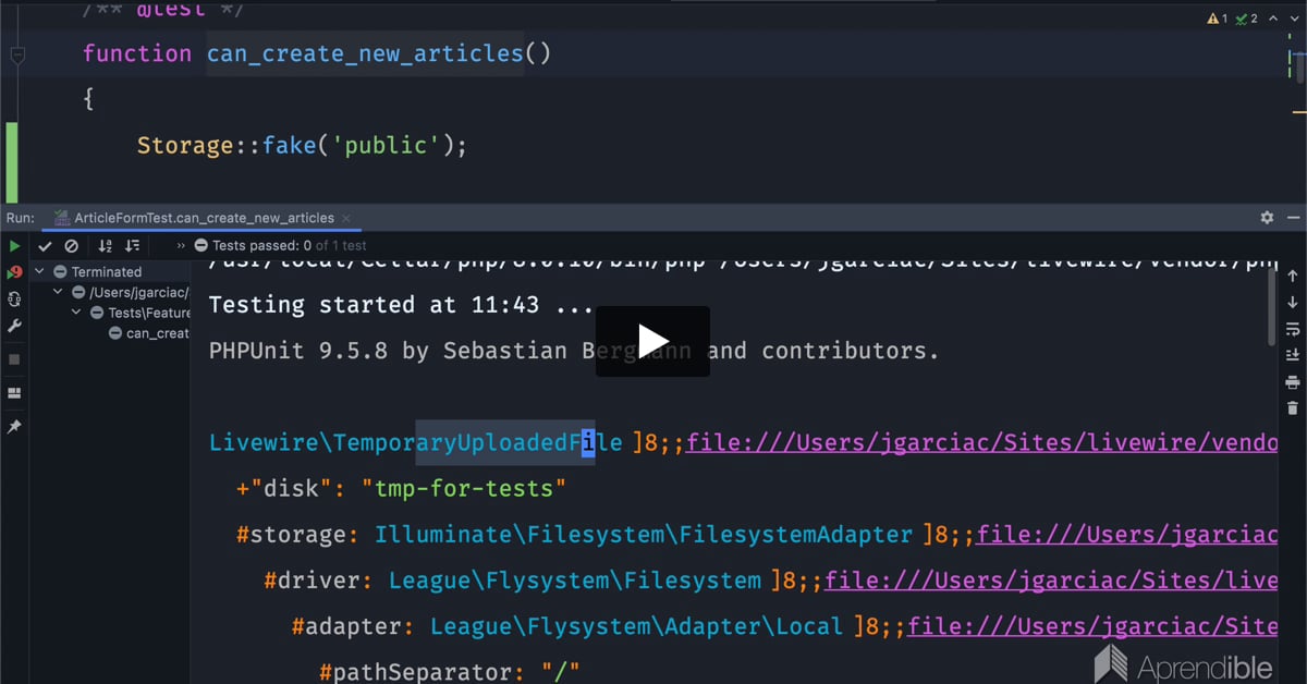Lección 20: Como testear la subida de archivos en Livewire | Aprende ...
