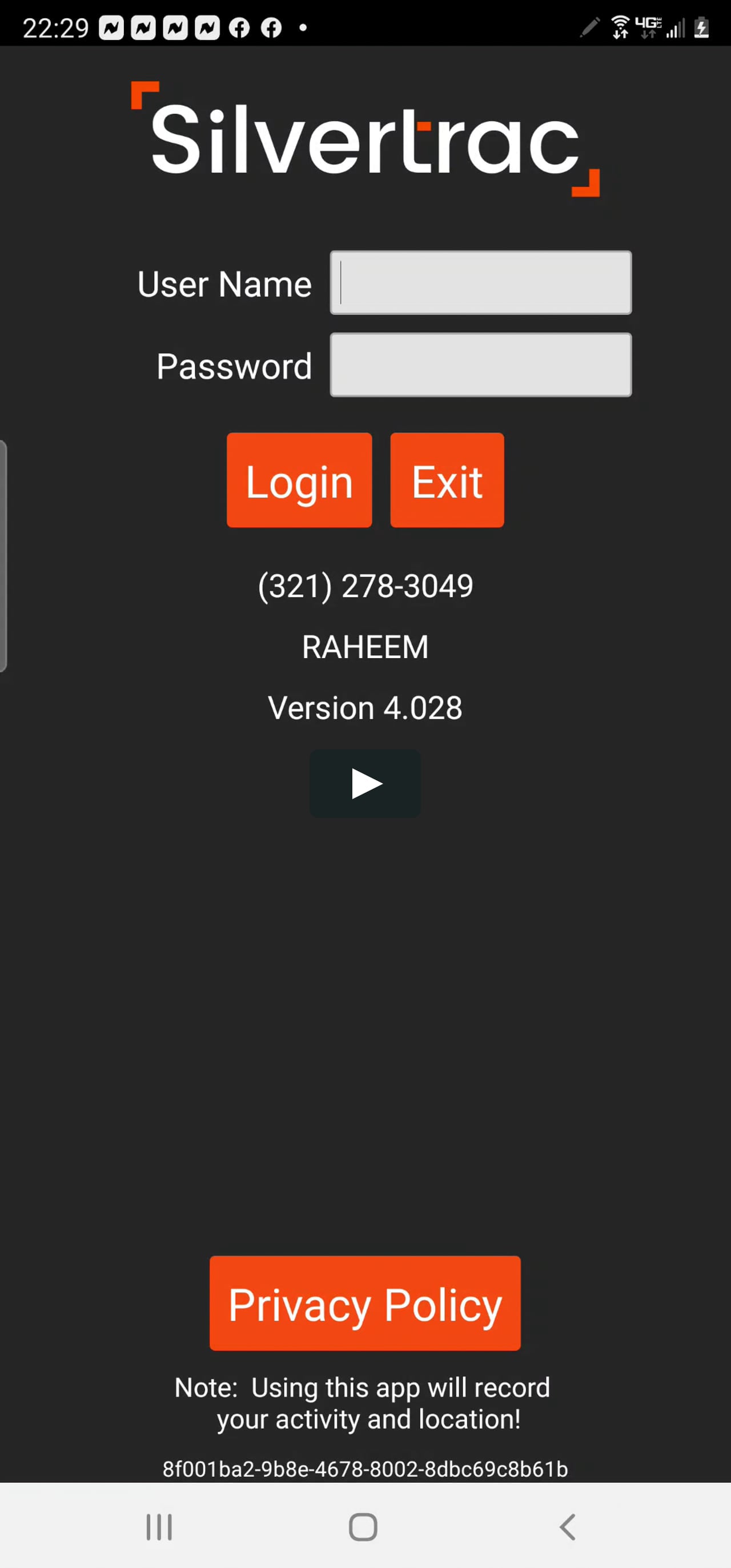Login in silver Trac on Vimeo