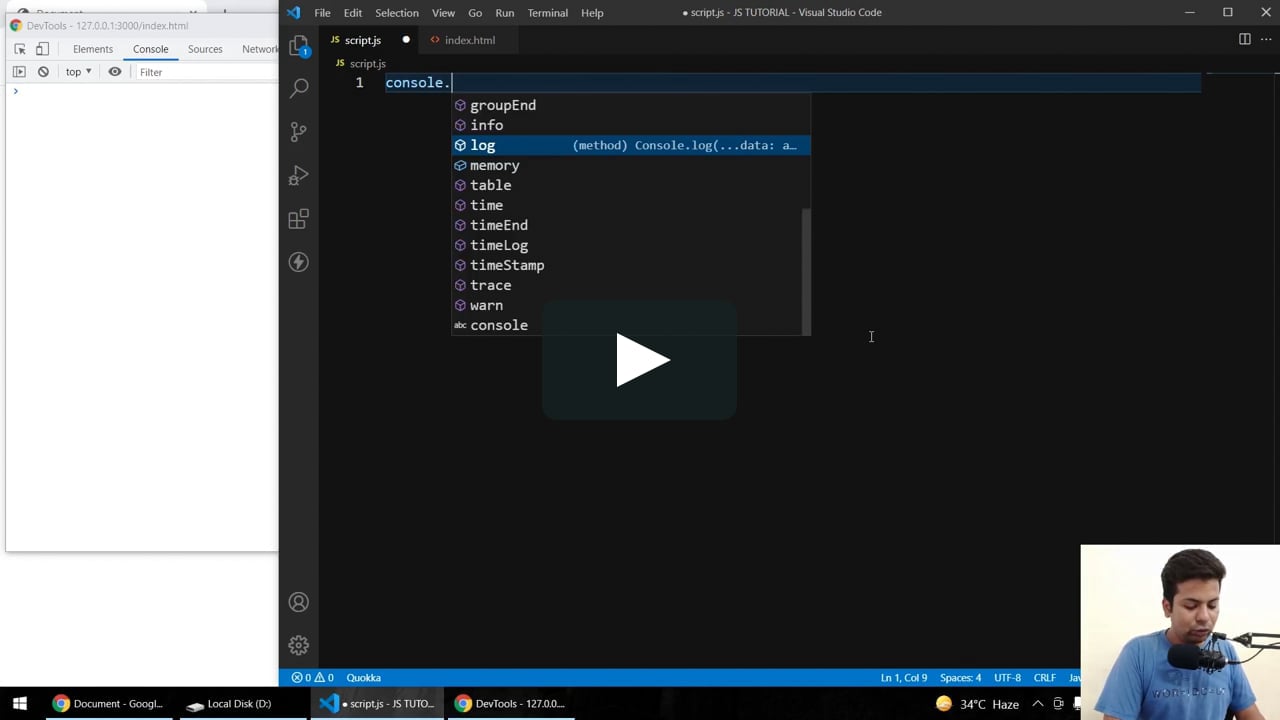 3 syed JAVASCRIPT Console_1 on Vimeo