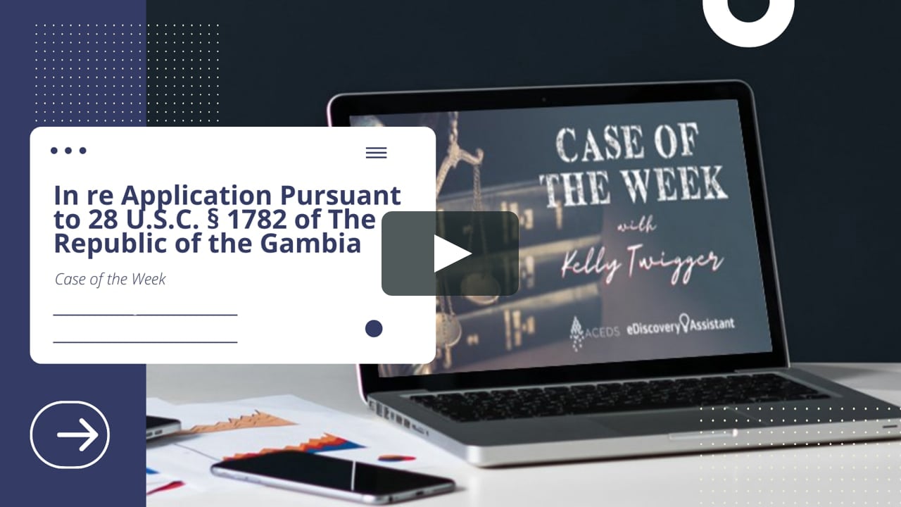 In re Application Pursuant to 28 USC § 1782 of The Republic of the ...