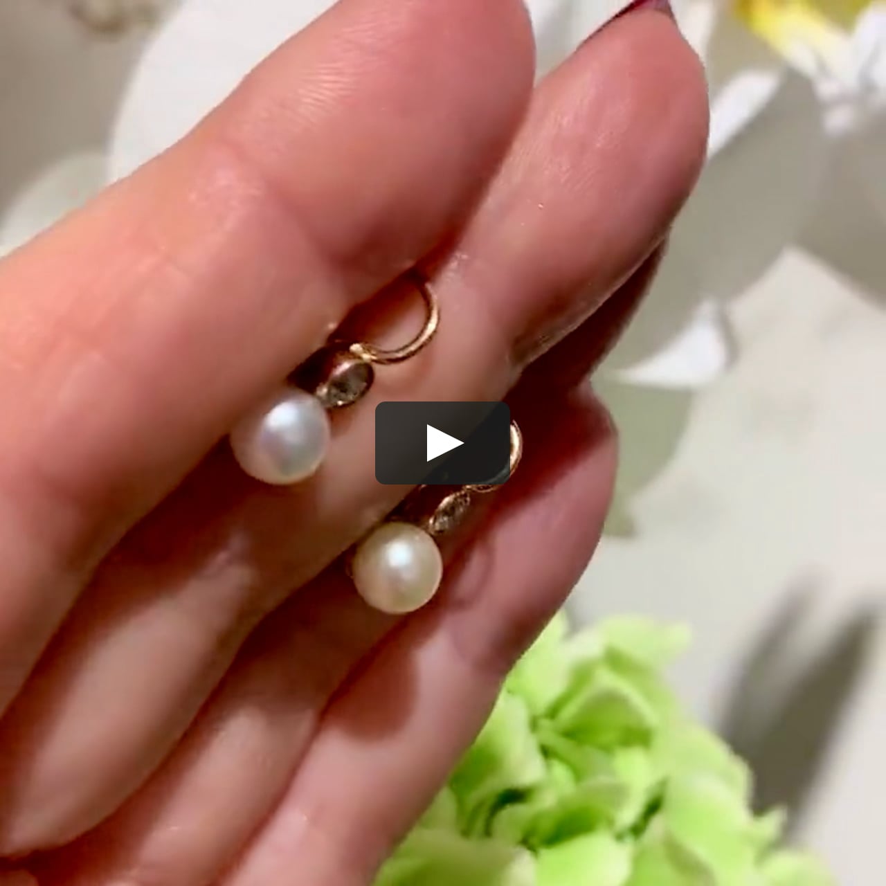 Pearl, Diamond, 14ct Earrings 6048-0635 on Vimeo