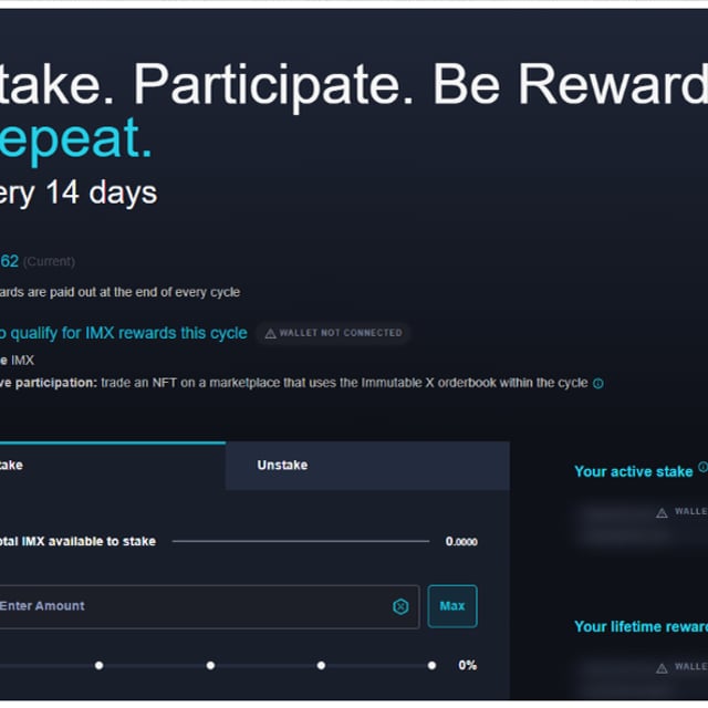Dashboard immutablex