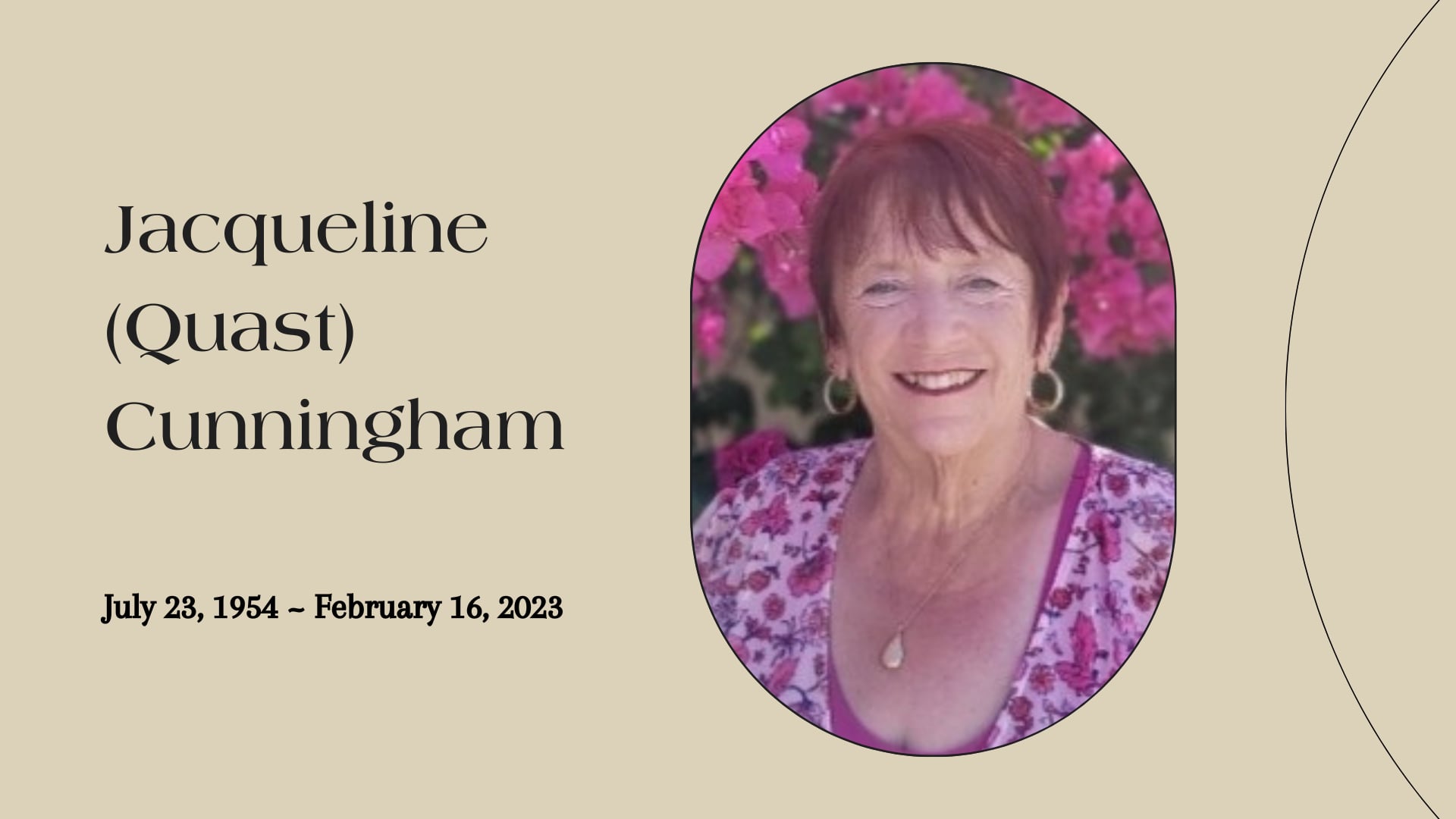 Jacqueline Cunningham Funeral Service