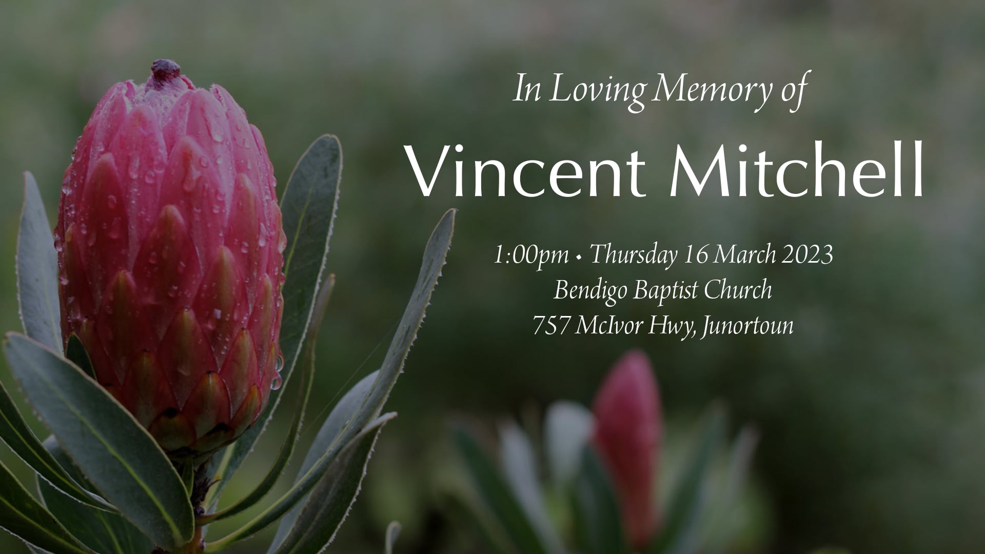 Memorial Service - Vincent Mitchell