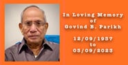 Live Streaming In Loving Memory Of Govind B Parikh At 12 30 Pm EST 11