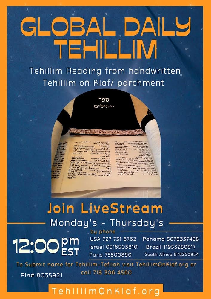 Tehillim on Klaf Tefilah