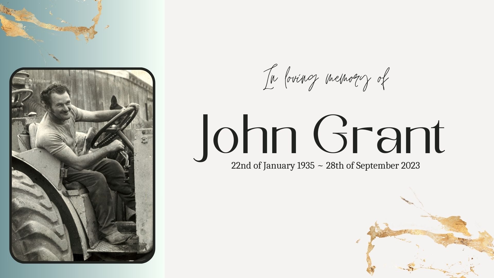 Funeral Service for the Late John Grant