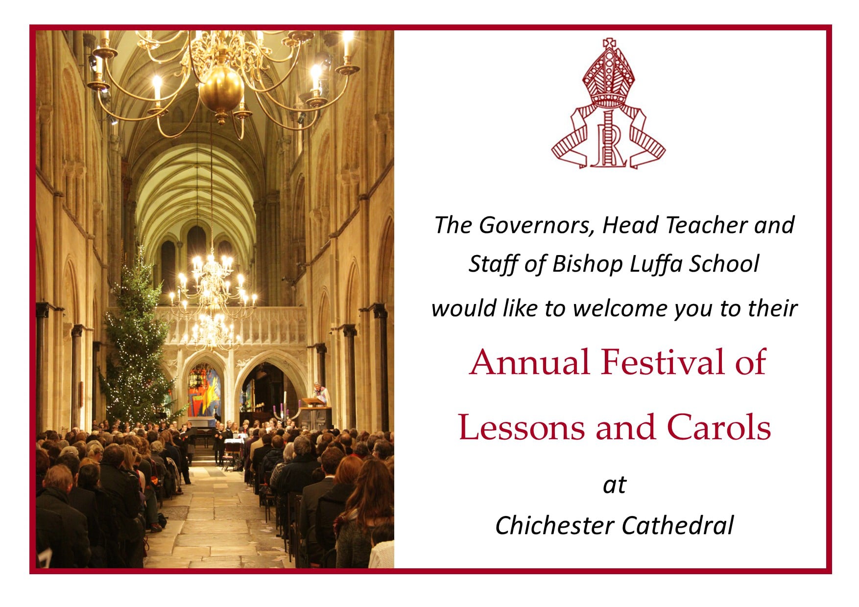 Bishop Luffa School Carol Service | Thursday 7th December, 7.00pm