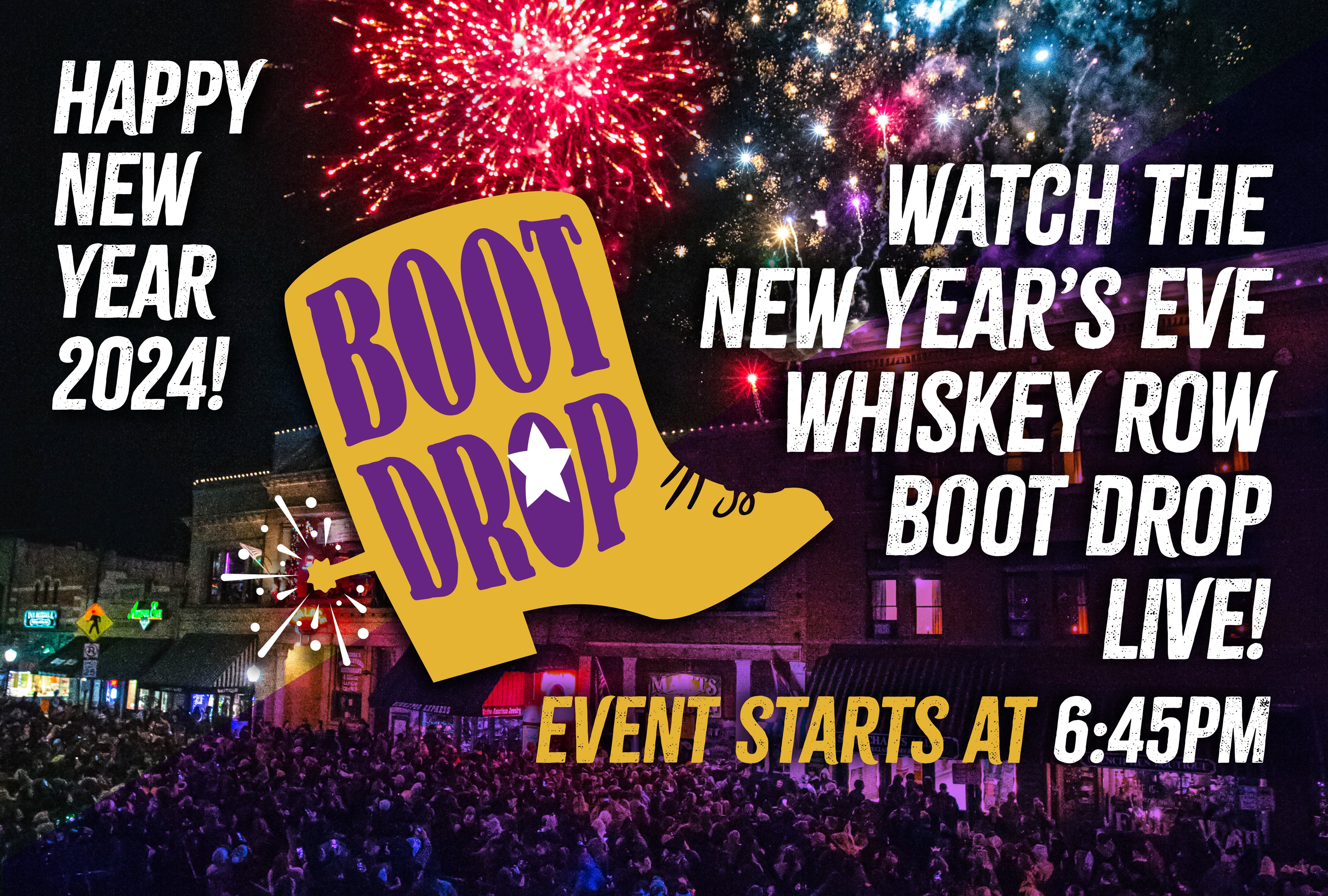 New Year's Eve Whiskey Row Boot Drop