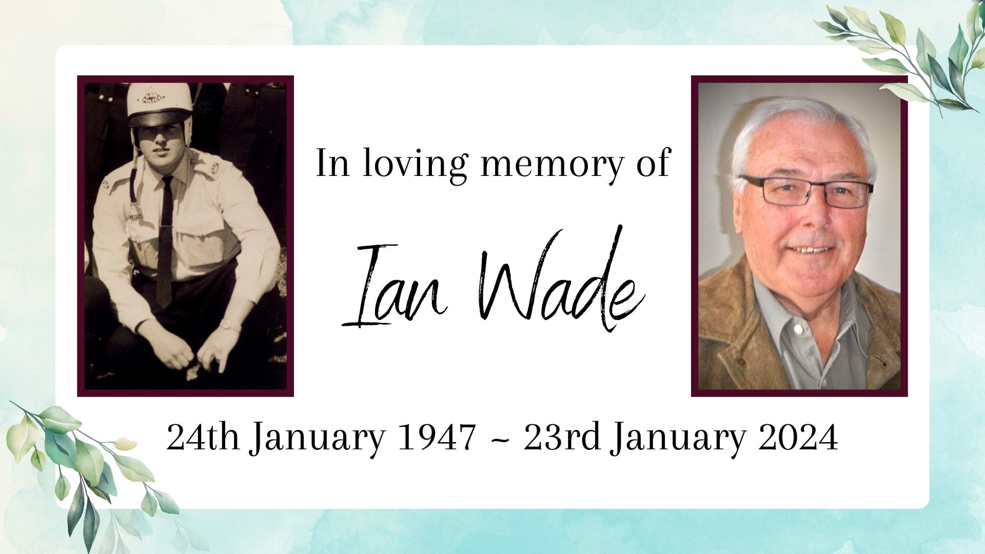 Funeral Service for the Late Ian Wade