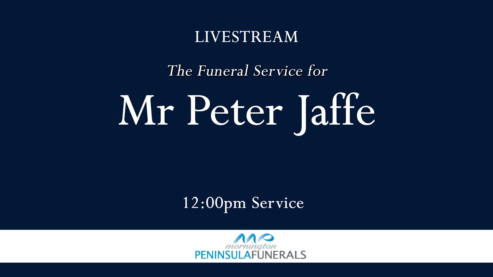The Funeral Service for Peter Jaffe