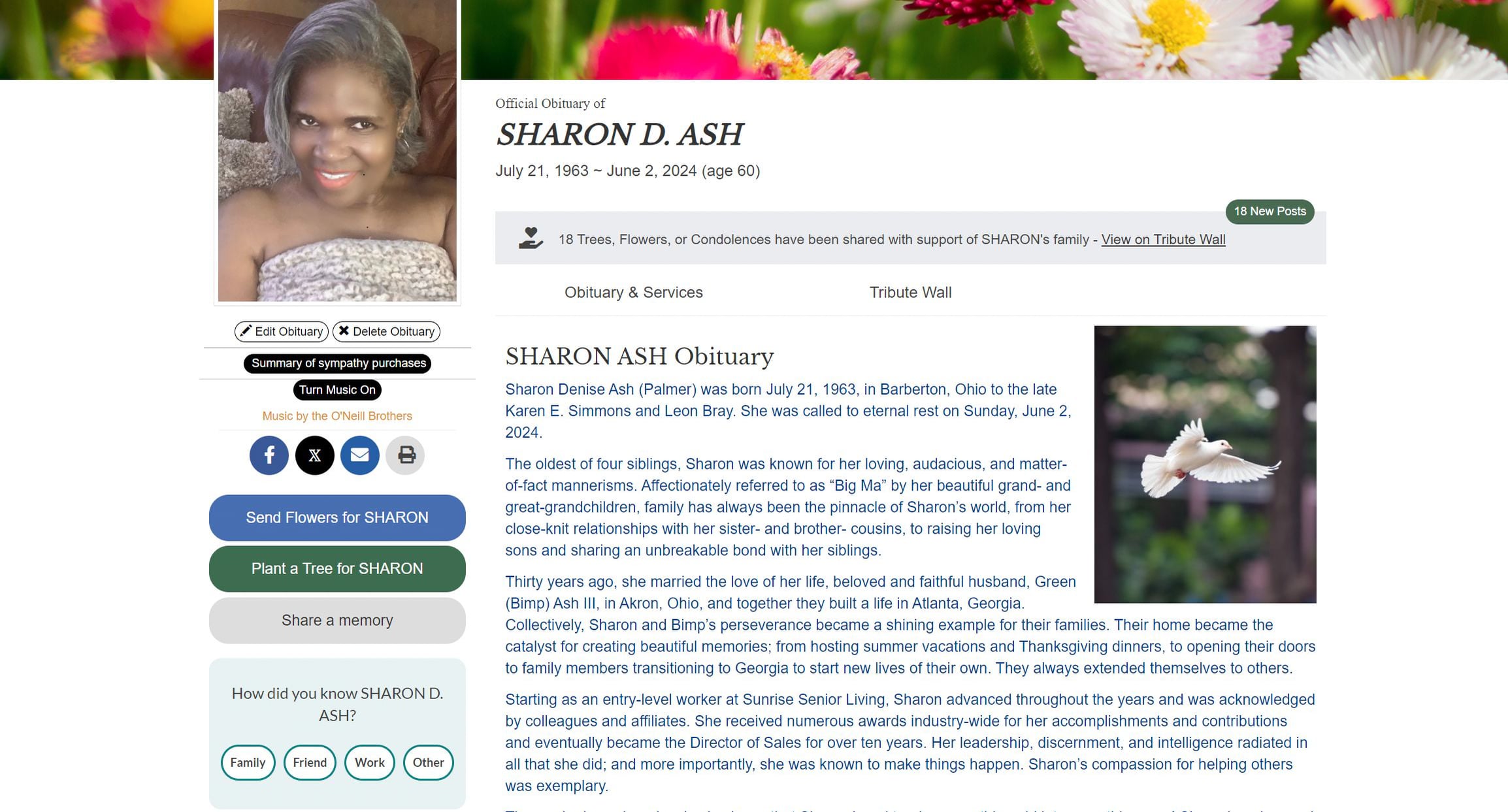 Celebration of Life for SHARON ASH