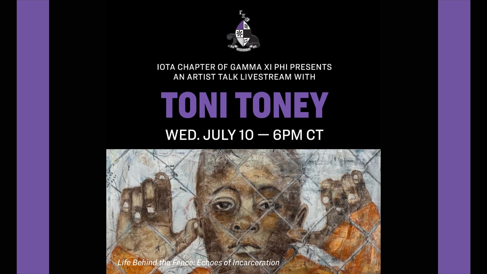 The Iota Chapter of Gamma Xi Phi Presents Toni Toney Artist Talk