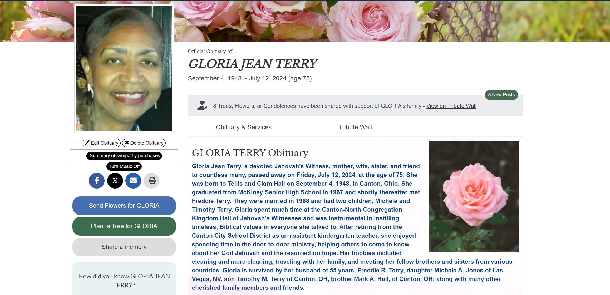 Celebration of Life for Gloria Jean Terry