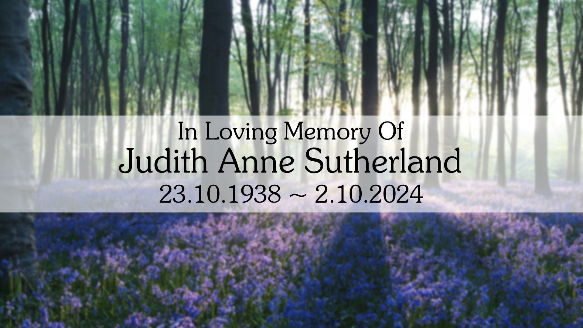 Judith Sutherland Funeral Service