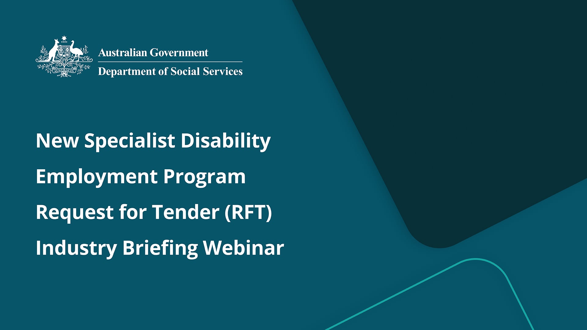 New Specialist Disability Employment Program Request For Tender (RFT ...