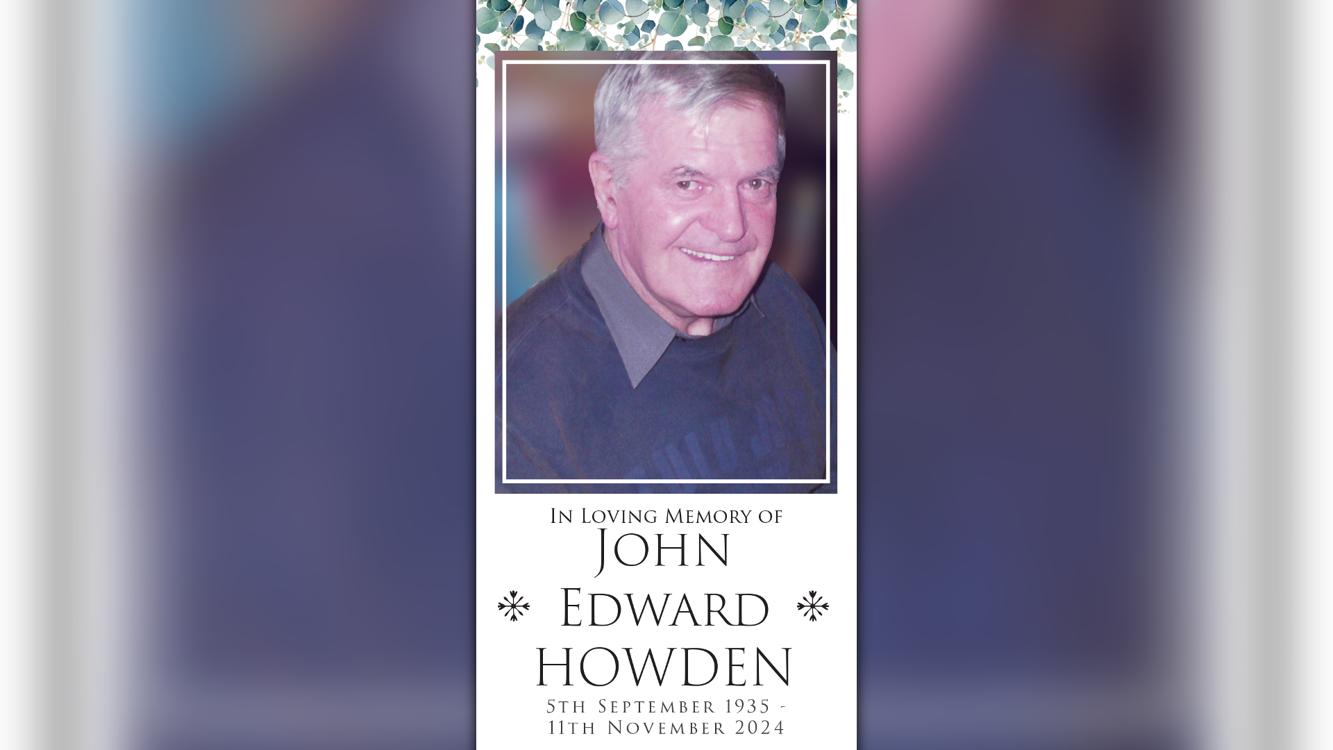 Service for John Edward Howden
