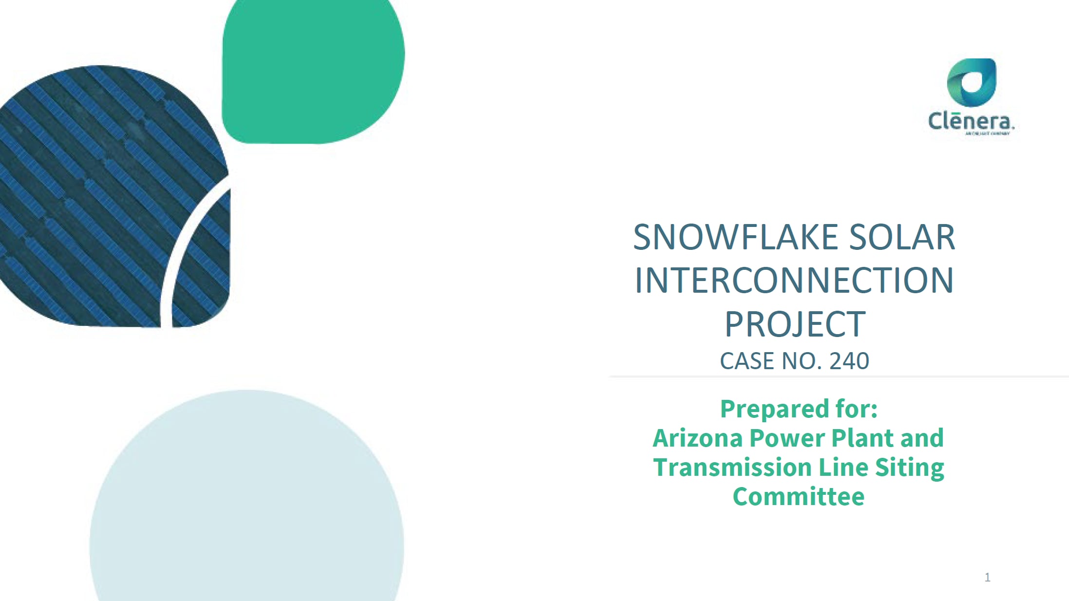 Snowflake Solar Interconnection Project - CEC Hearing