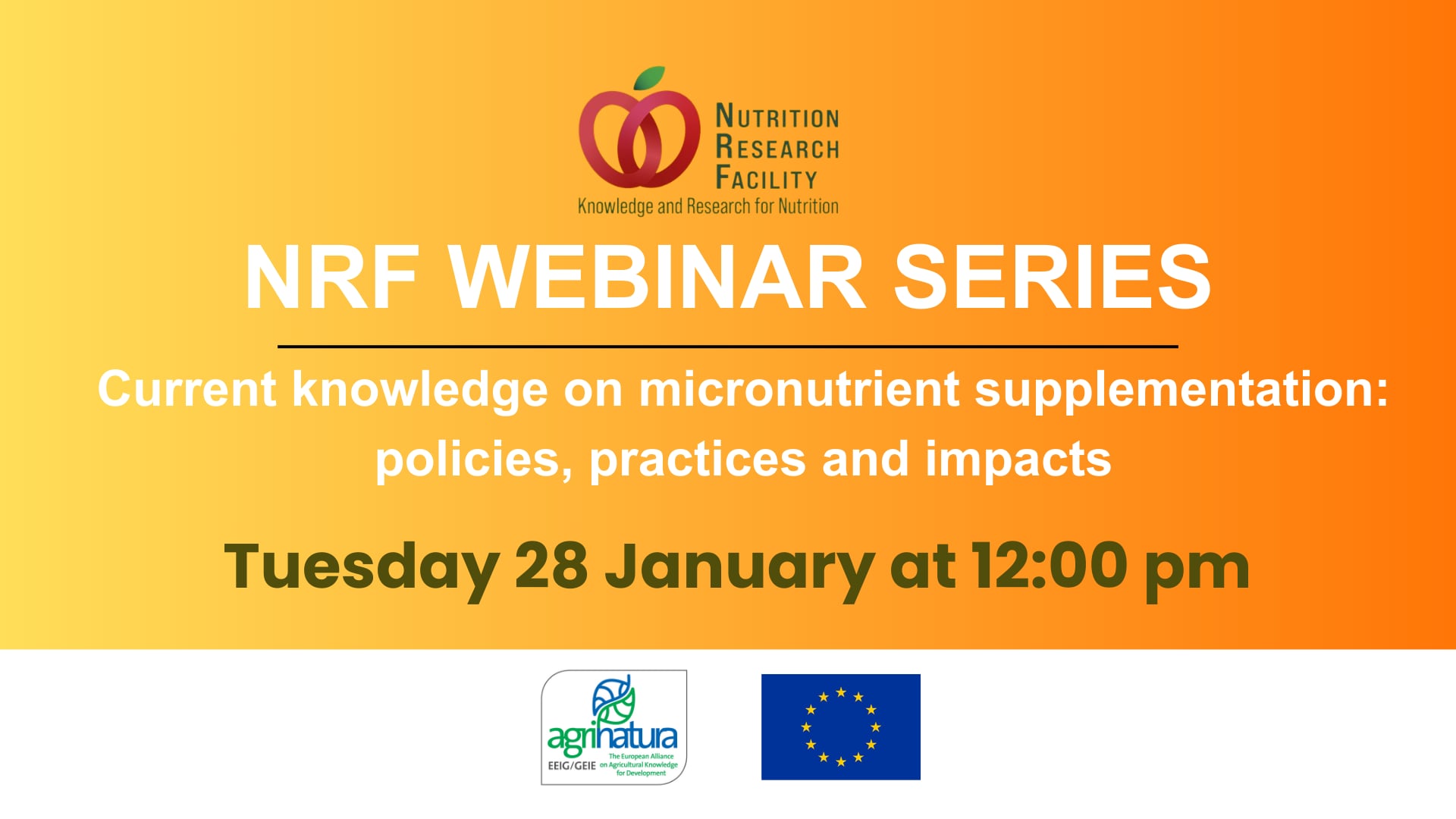 NRF Webinar - Current knowledge on micronutrient supplementation: policies, practices and impacts