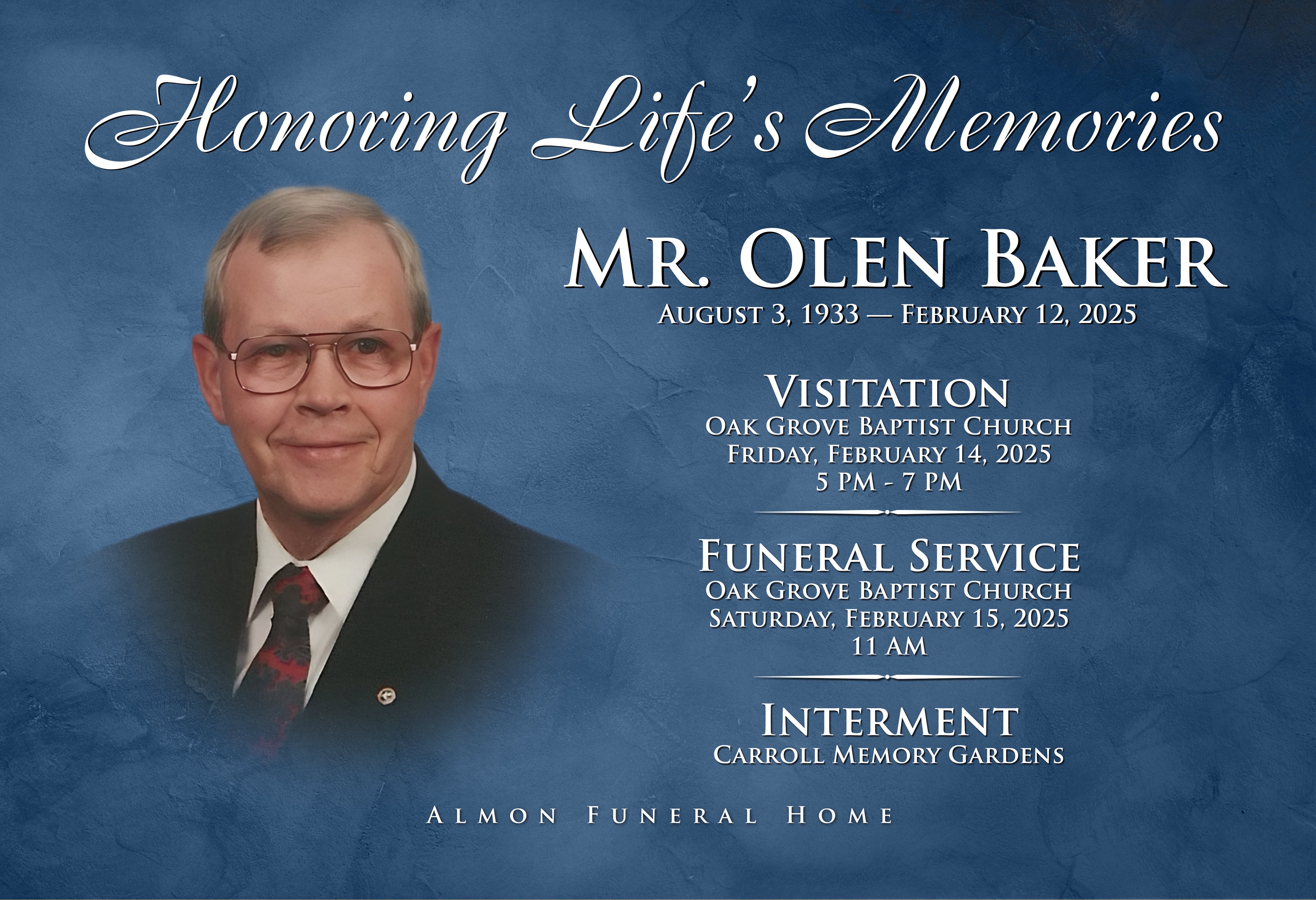 Funeral Service - Olen Baker