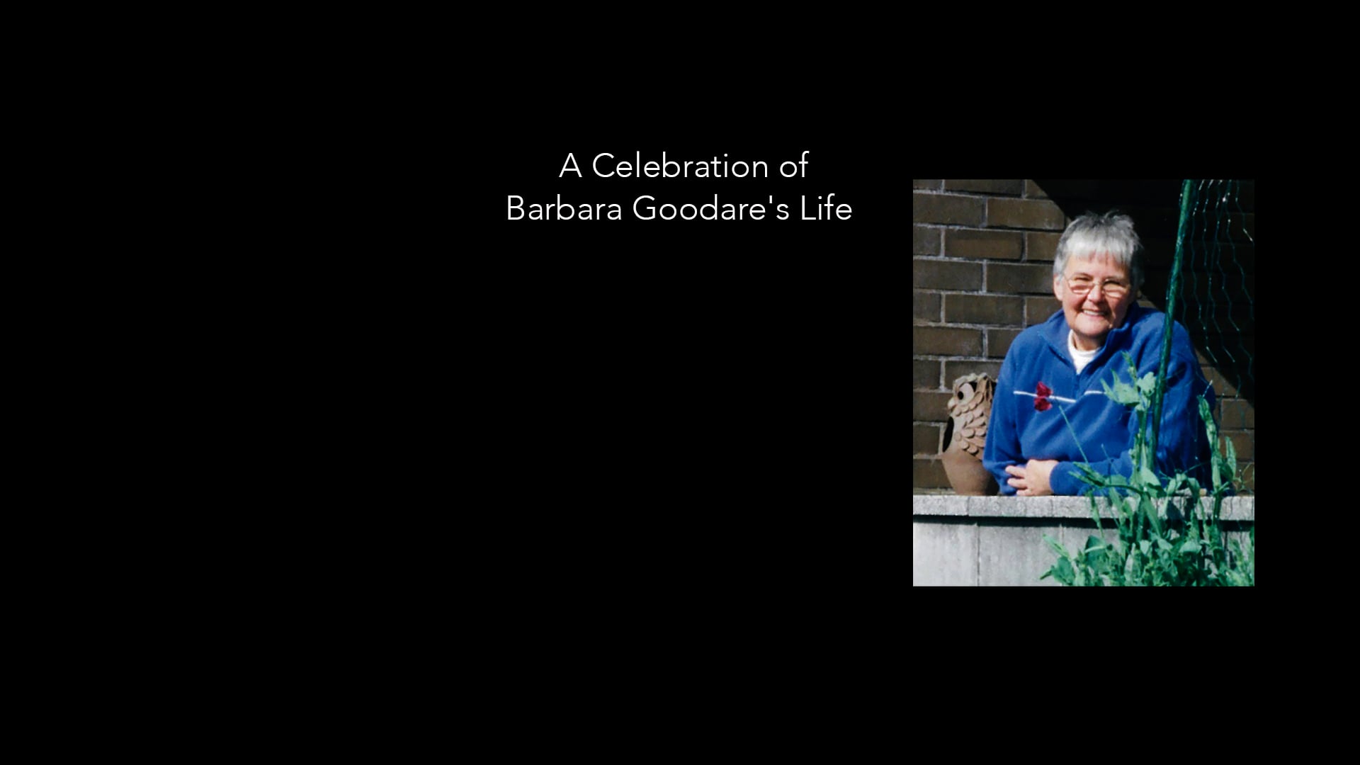 A Celebration of Barbara Goodare's Life