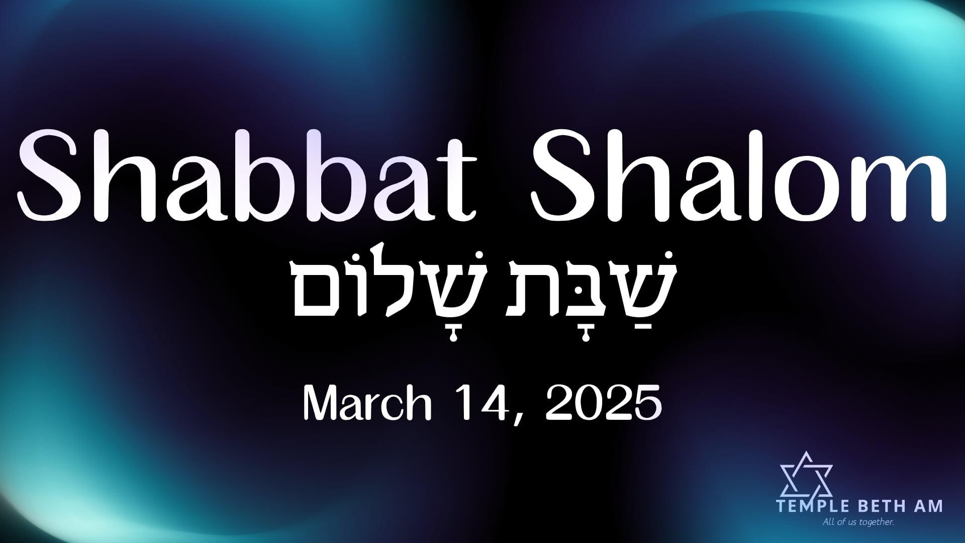 Friday Night Shabbat Service