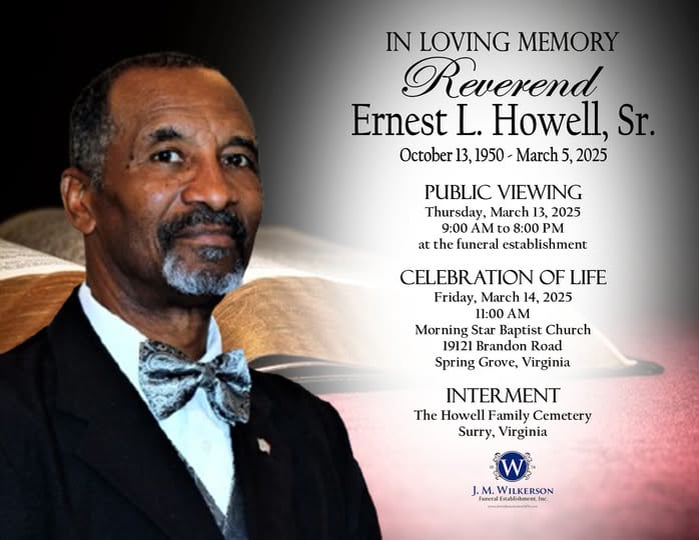 Celebration of Life for Reverend Ernest L. Howell, Sr.