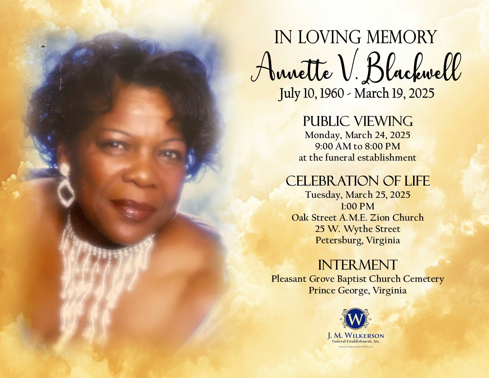Celebration of Life for Annette V. Blackwell