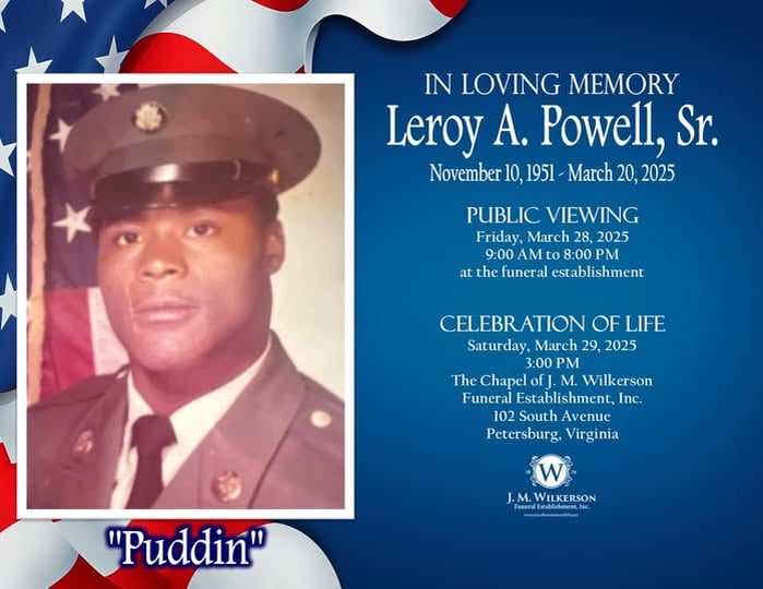Celebration of Life for Leroy A. "Puddin" Powell, Sr.