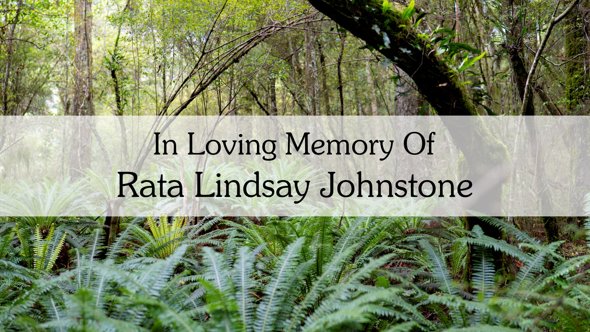 Rata Lindsay Johnstone Memorial Service