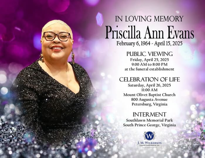 Celebration of Life for Priscilla Ann Evans