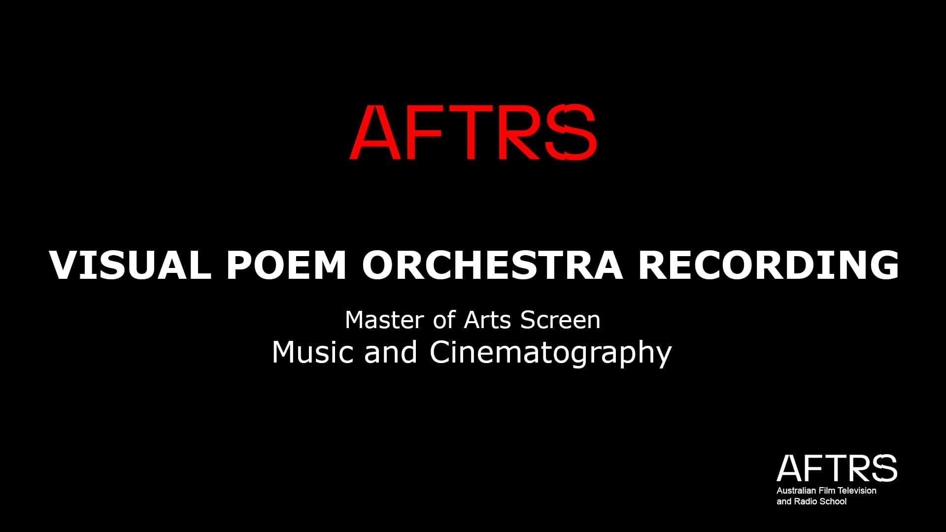 Visual Poem Orchestra Recording