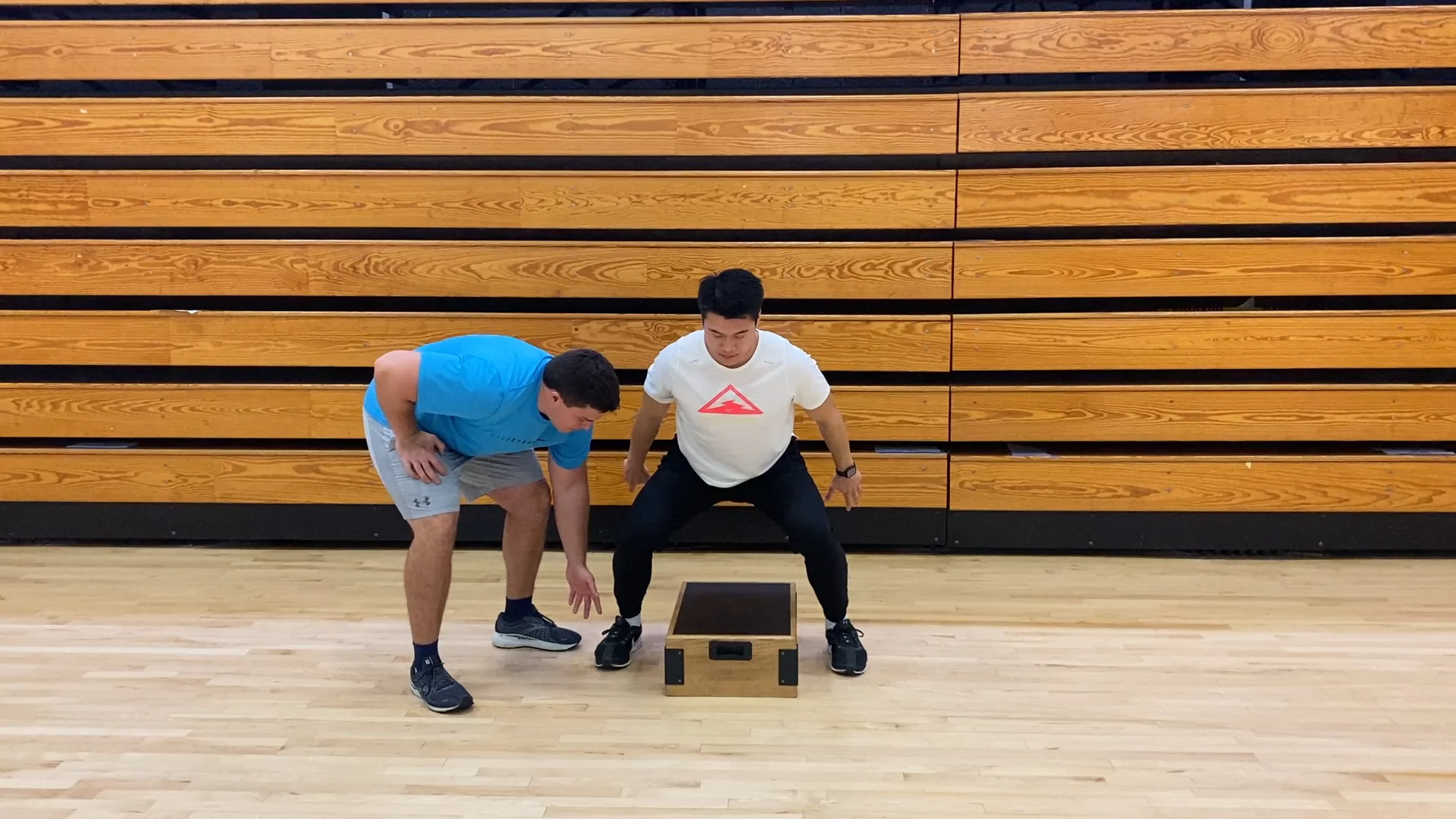 Eccentric Straddle Box Jump