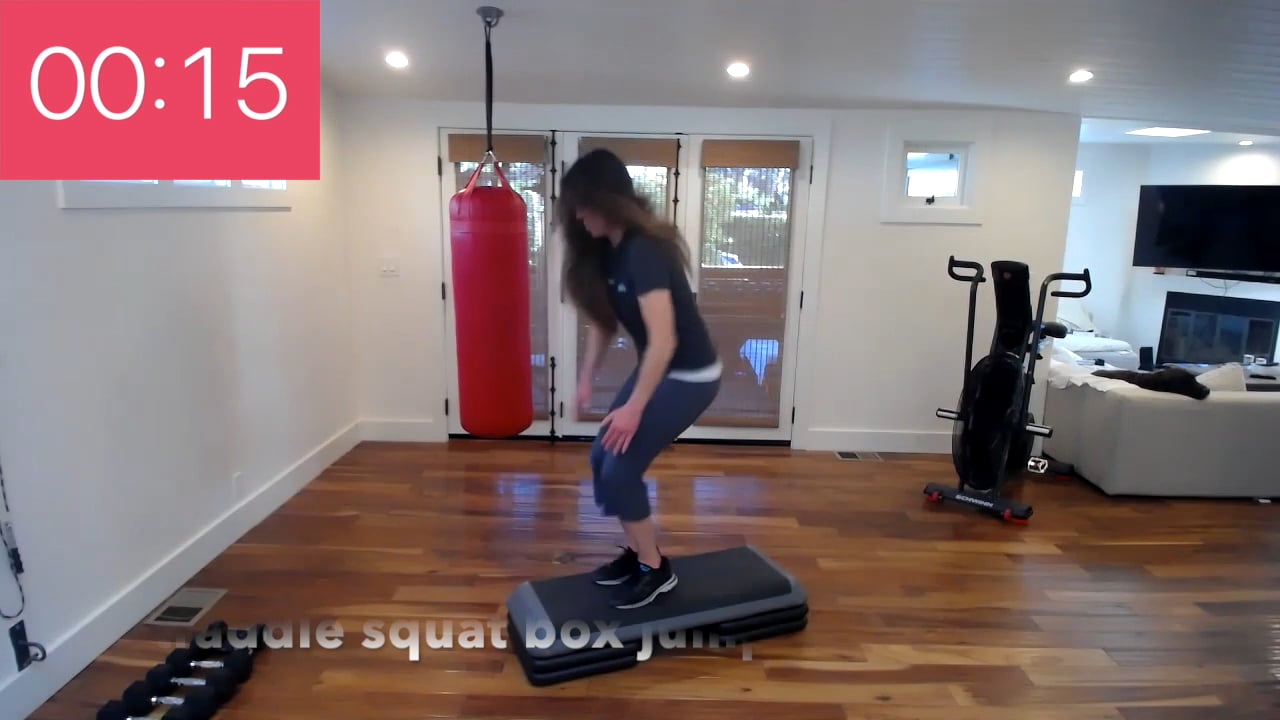 Straddle squat box jumps - 60:15 on Vimeo