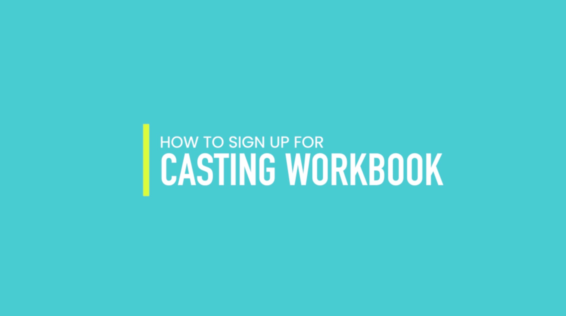 How to Sign-Up to Casting Workbook | BookIT Talent Agency on Vimeo