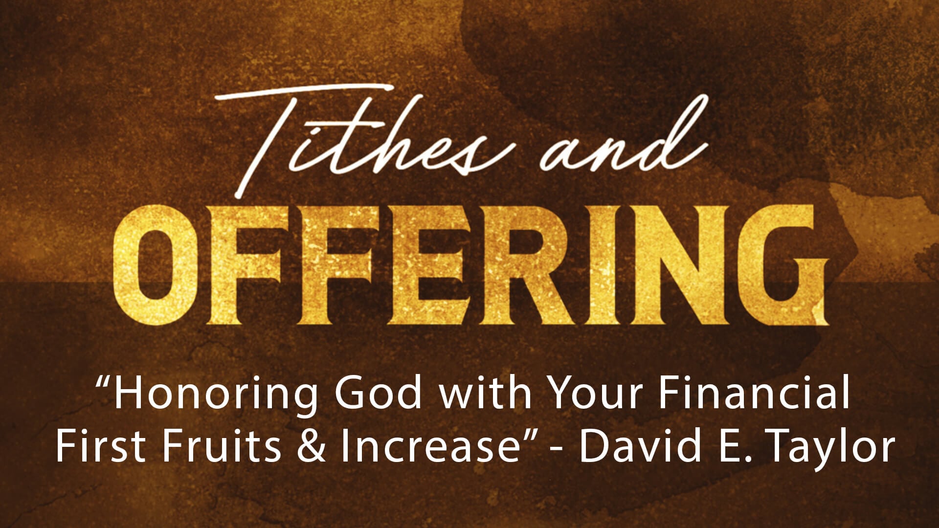 Tithes and Offerings - "Honoring God with Your Financial First Fruits ...