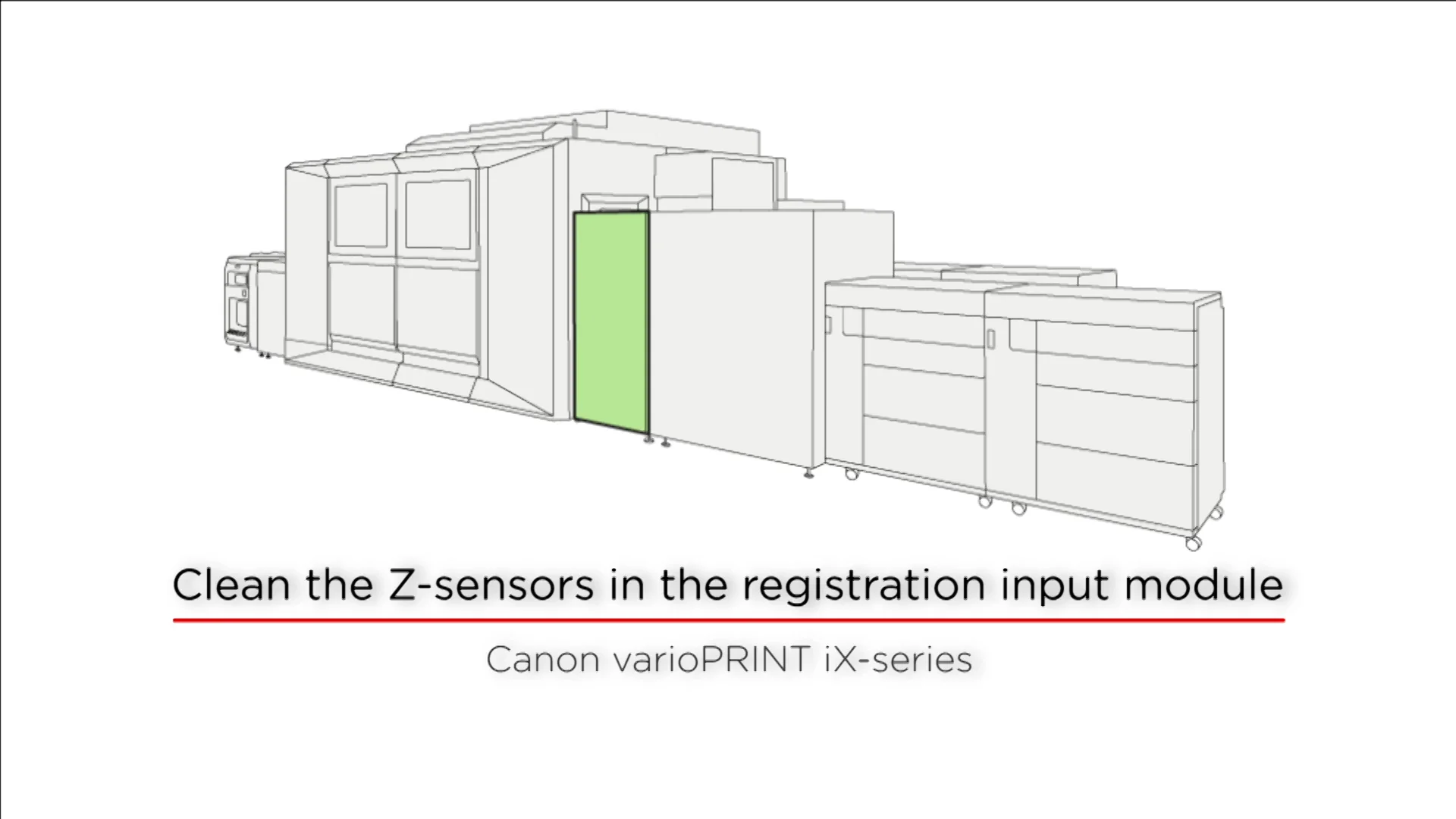 Canon varioPRINT iX-series - Clean the Z-sensors in the registration ...