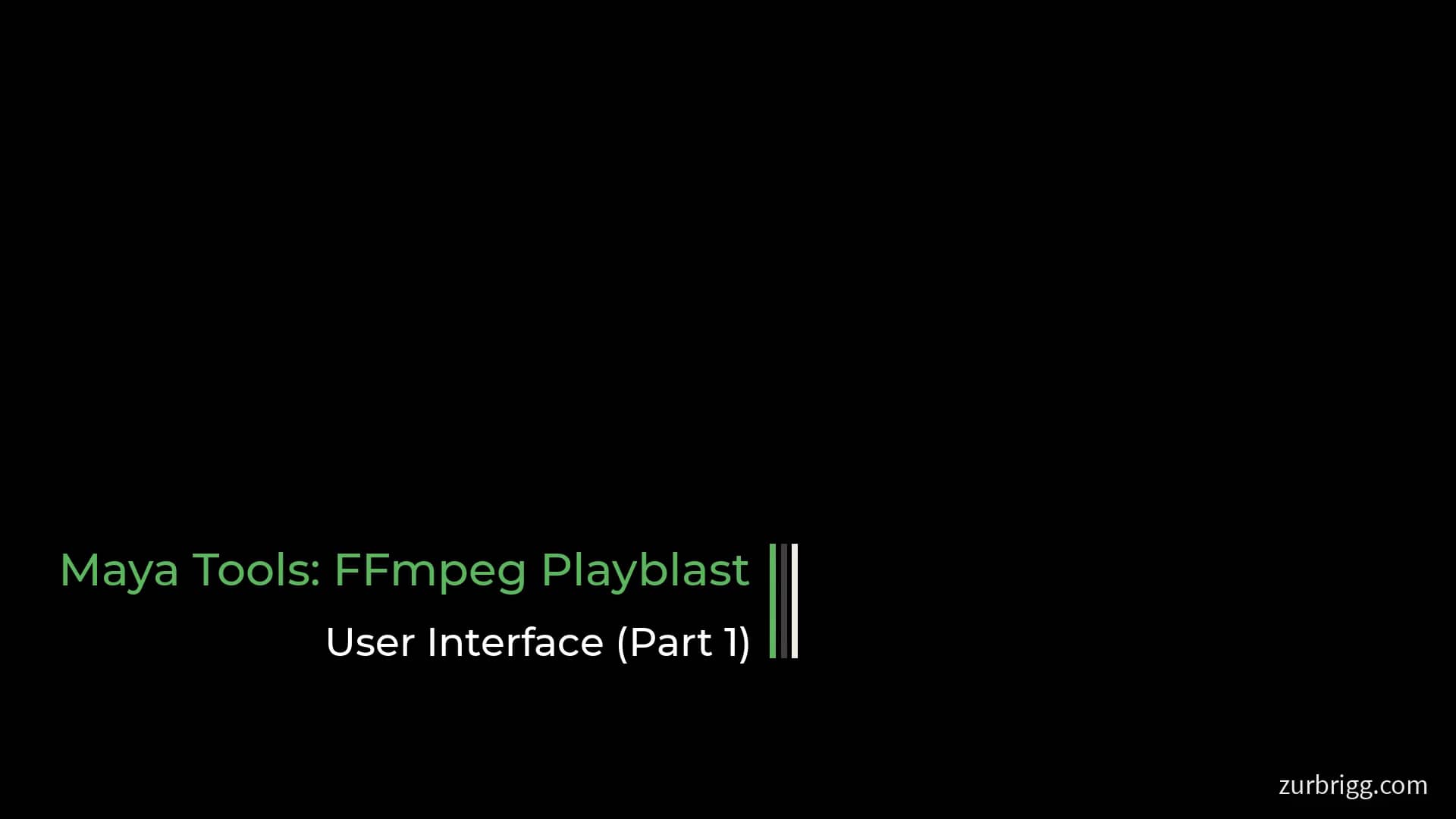 Maya Tools: FFmpeg Playblast - User Interface (Part 1) on Vimeo
