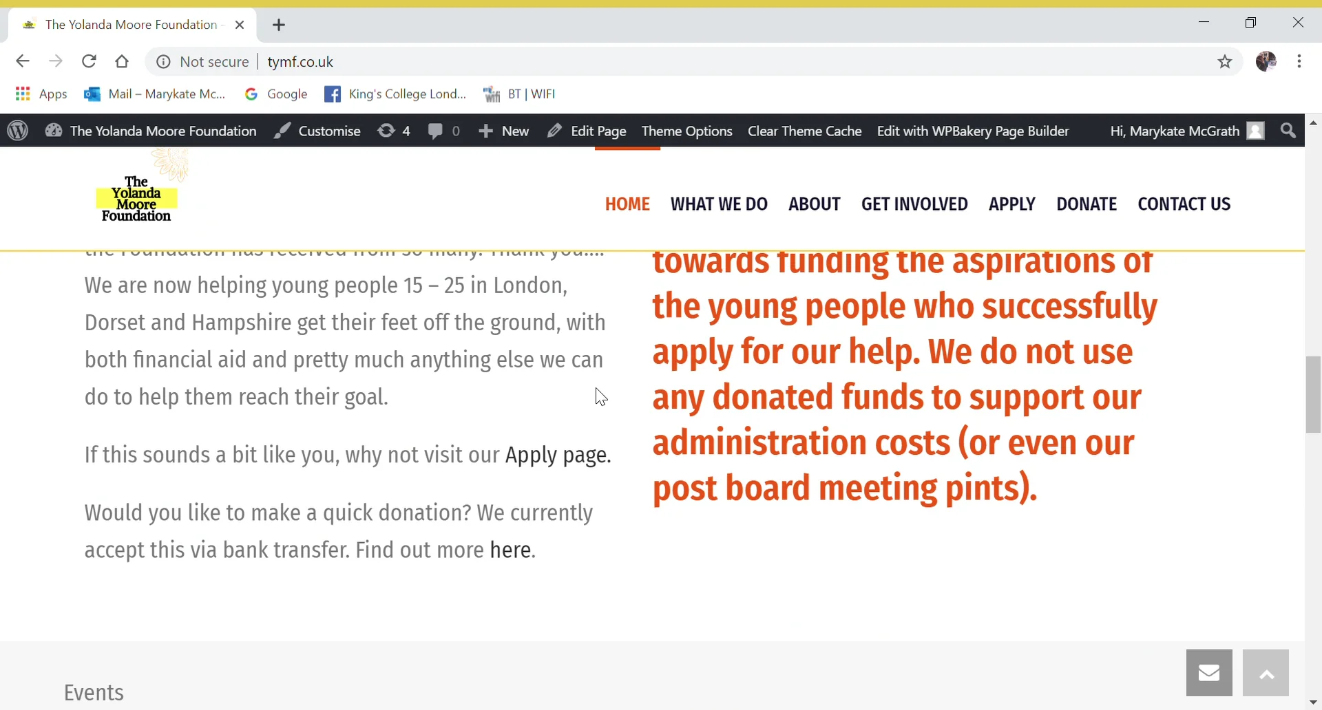 Website example on Vimeo