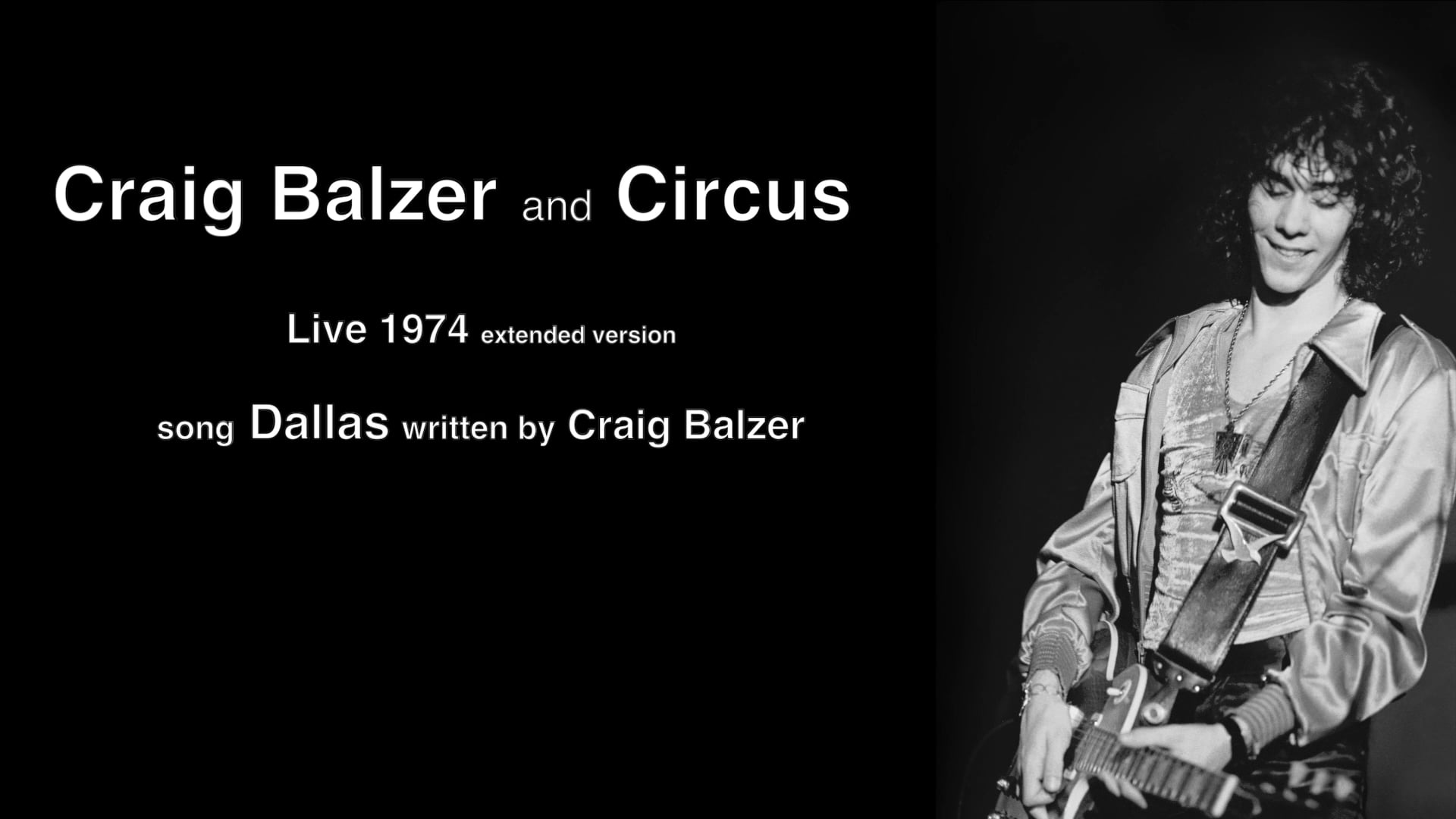 Craig Balzer live with Circus 1974 on Vimeo