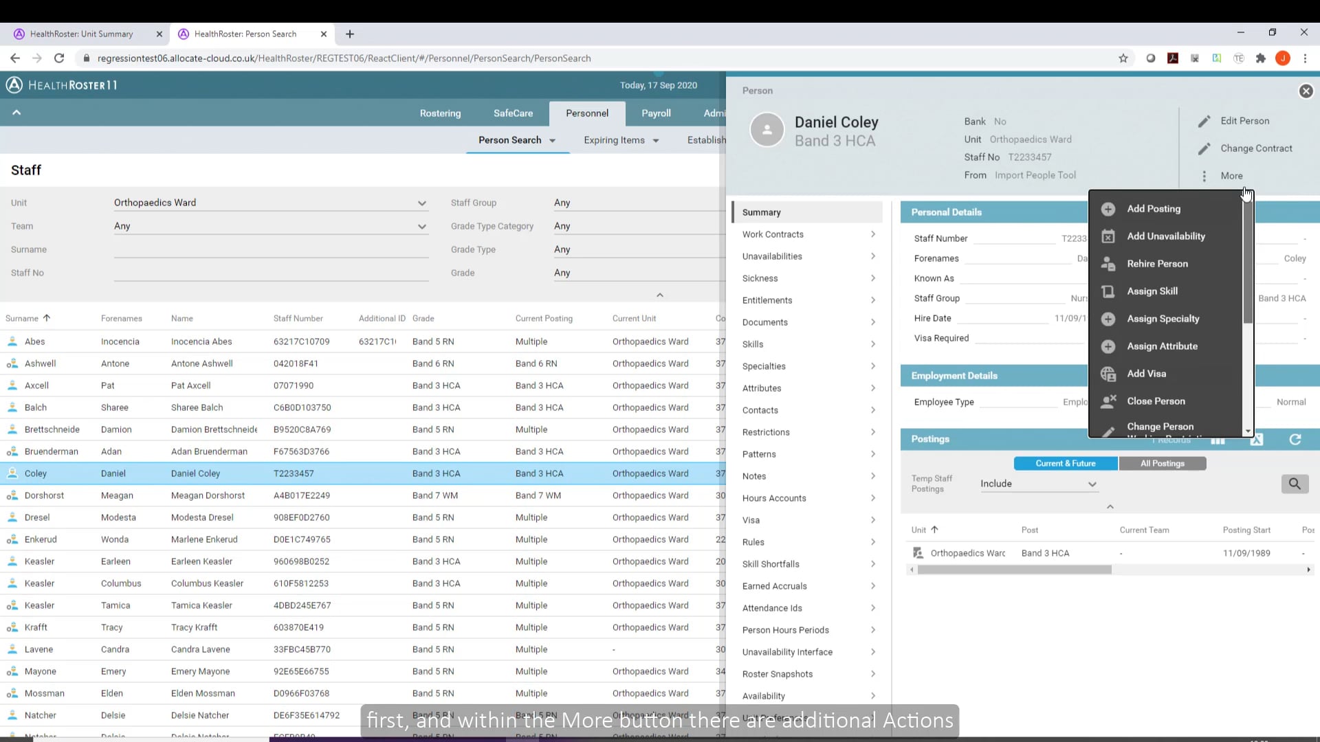 Healthroster Version 11 Navigation on Vimeo