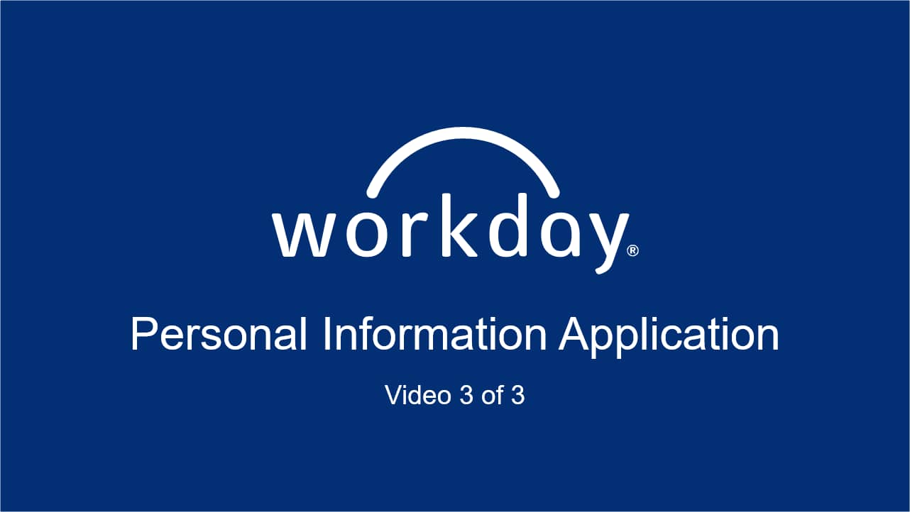 Workday Personal Information on Vimeo