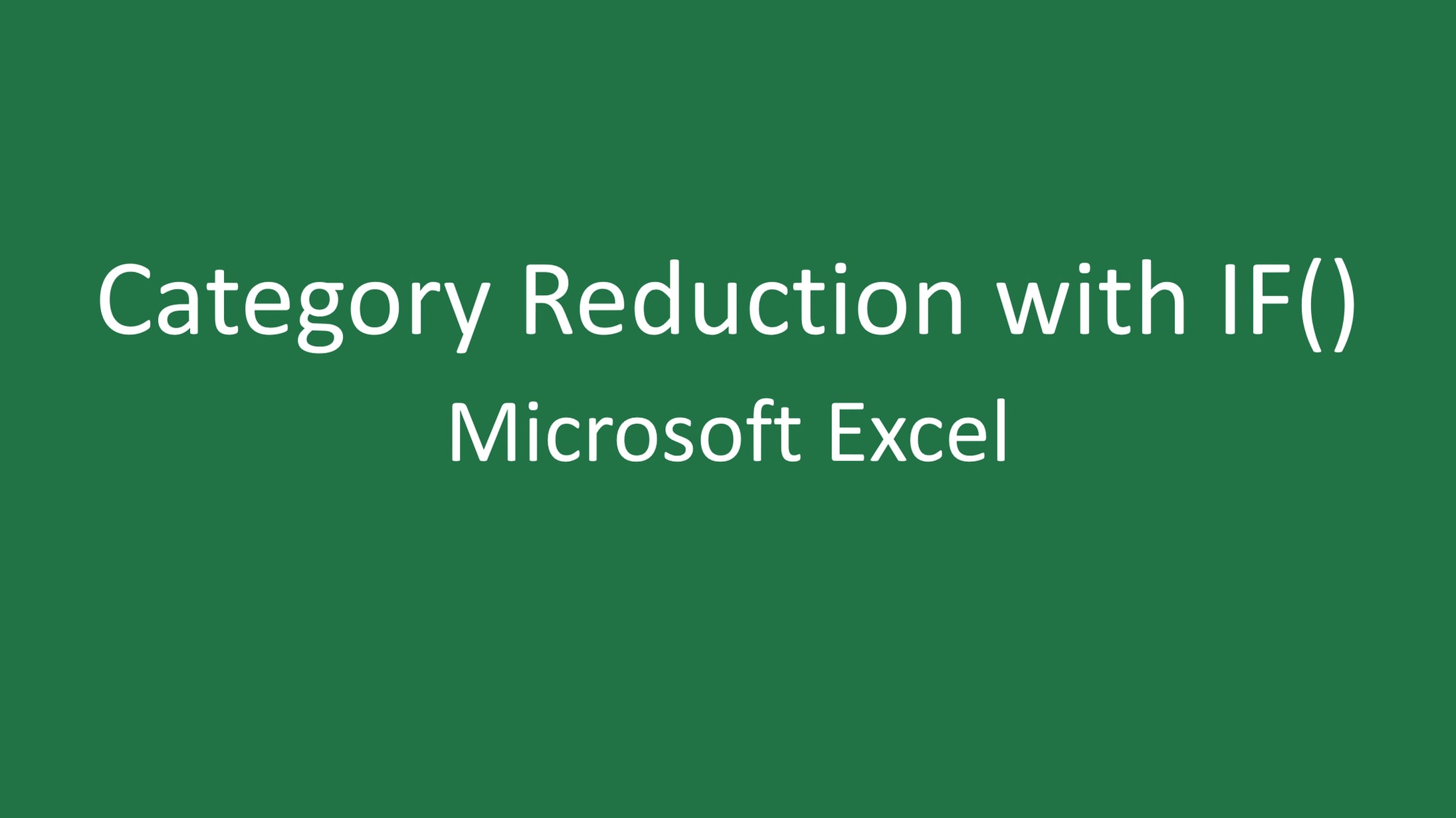 Category reduction with the IF() function on Vimeo