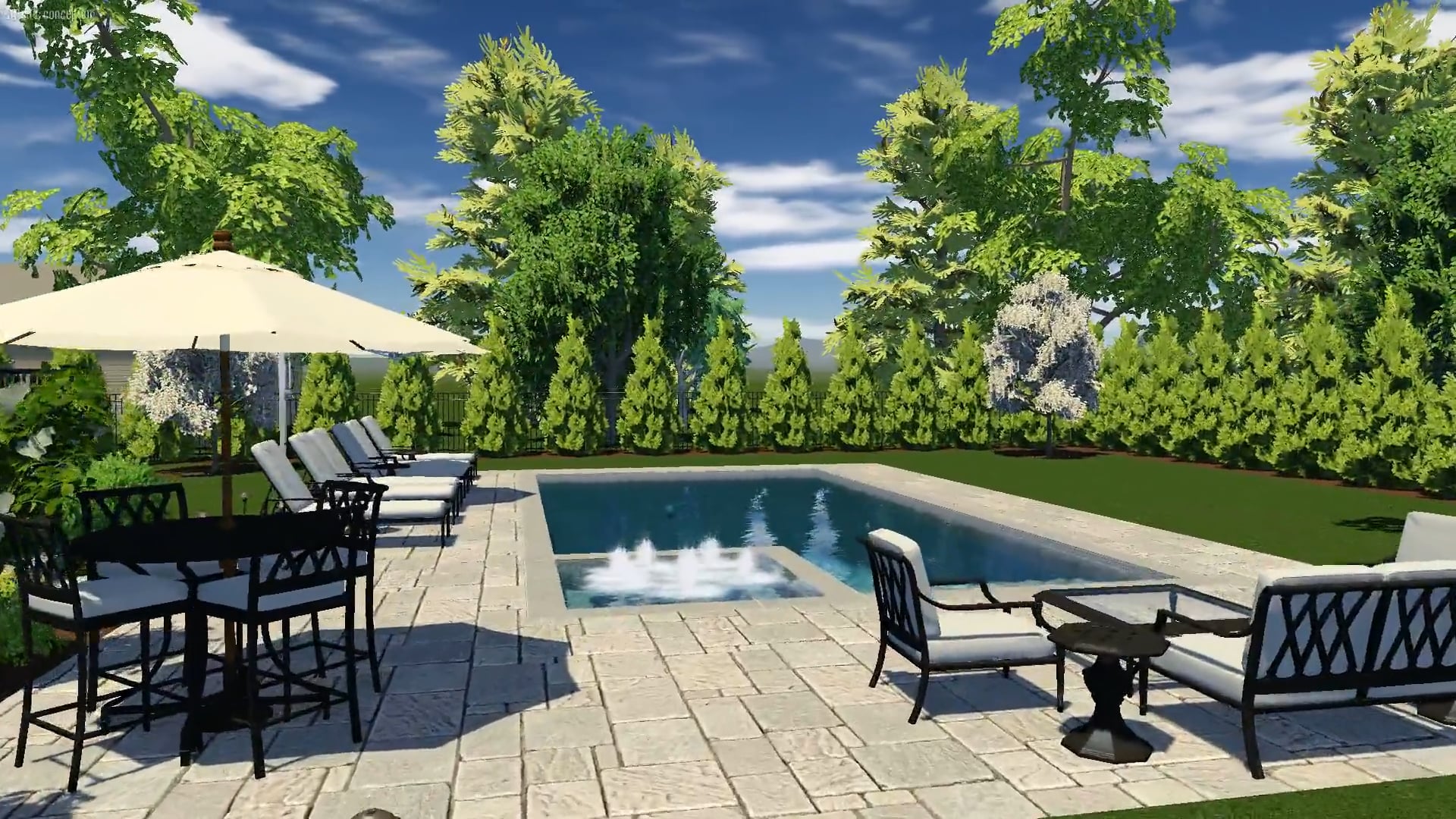 Tenafly - Rectangle Pool & Spa on Vimeo