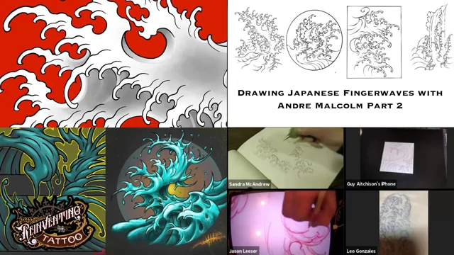 Japanese Finger Waves Drawing