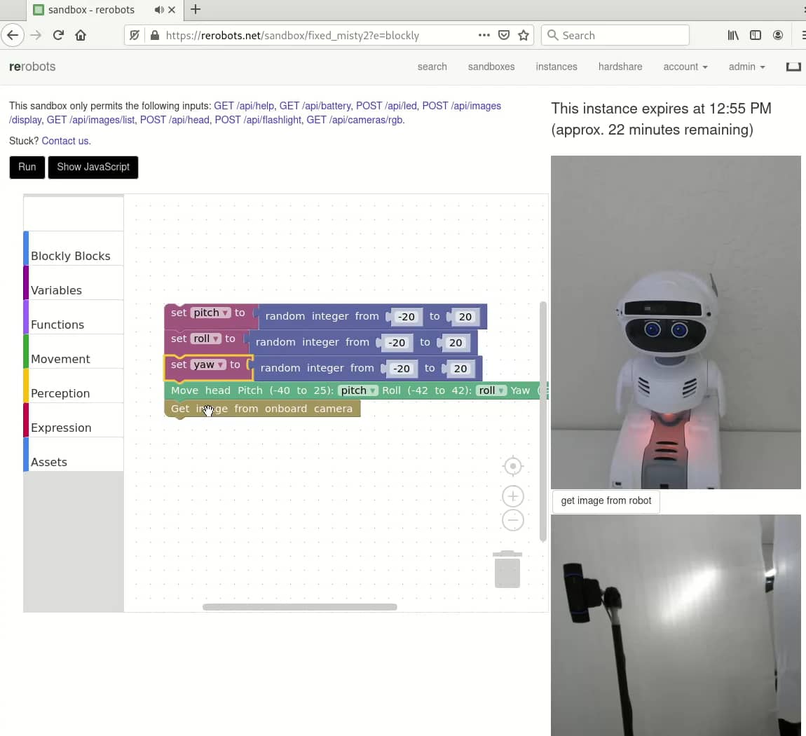 Misty Blockly demo: head motion on Vimeo
