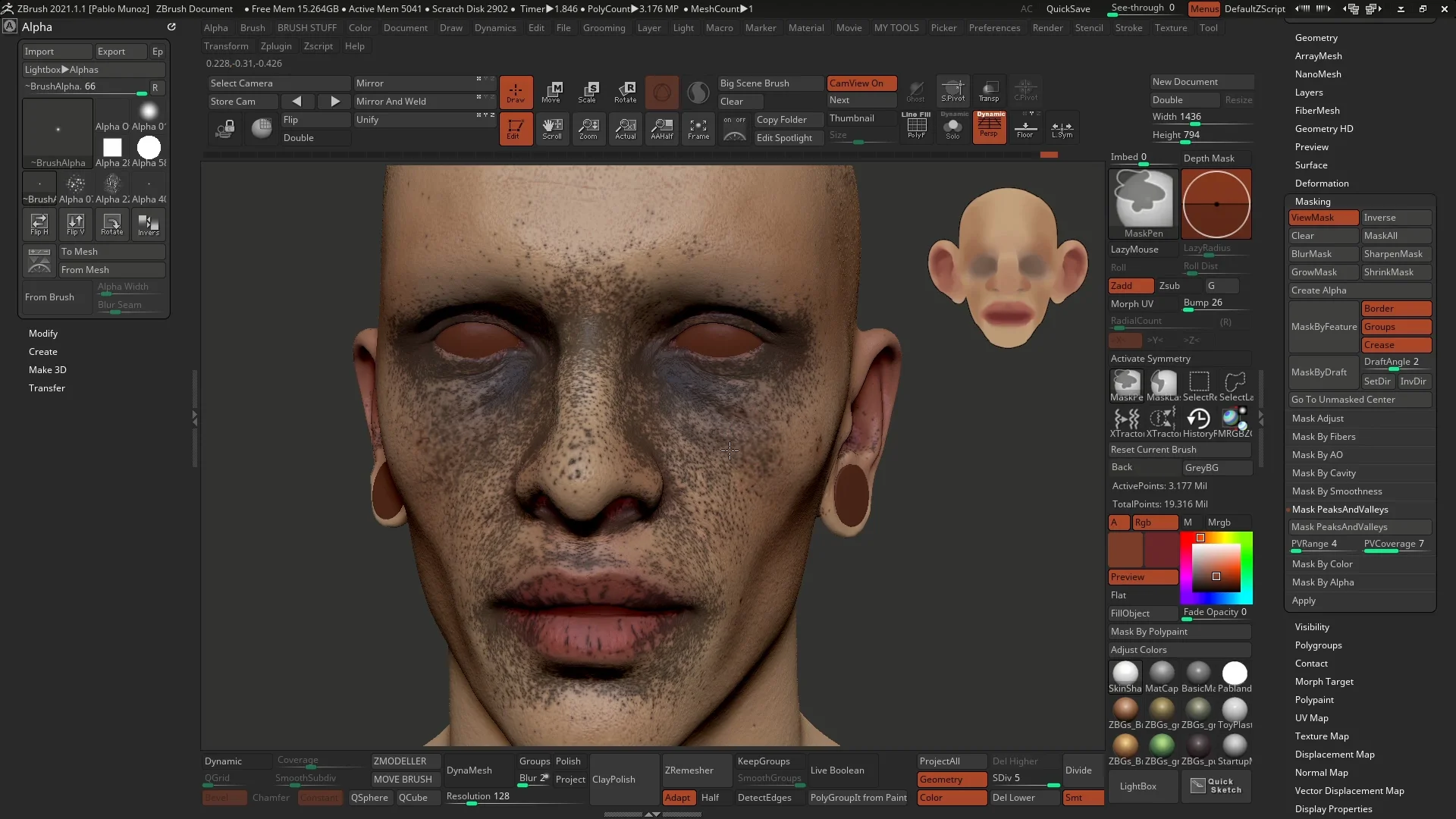 Hand painted skin technique in ZBrush using Polypaint. on Vimeo