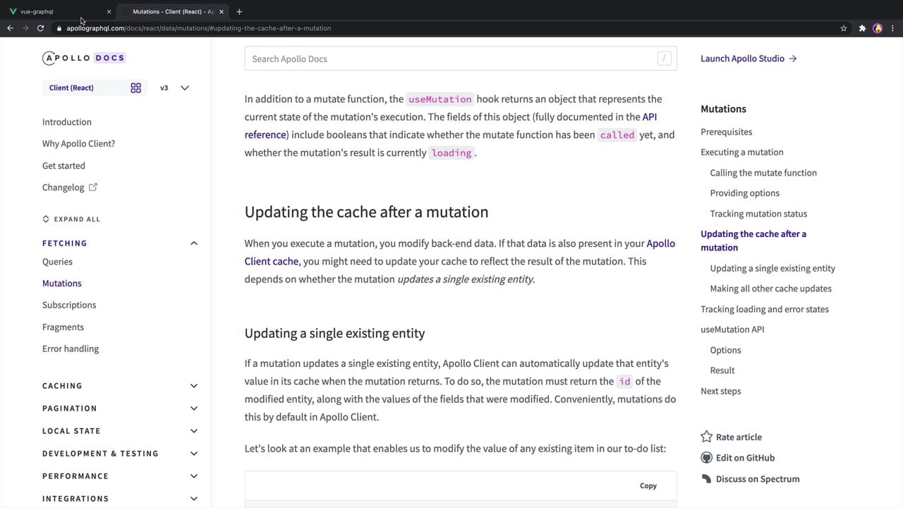 Updating the cache after a mutation - A Vue.js Lesson From our... Updating the cache after a mutation - A Vue.js Lesson From our...